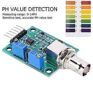 Value Sensor Module, Detecting and Collecting Universal pH, 0 14 Value Tester Meter for Water Quality Analyzing with ABS Material, Sensitive and Accurate Measurement