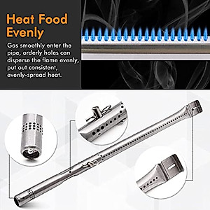 Yiming Grill Replacement Parts for Charbroil Advantage Series 4 Burner 463344116, 466344116 Gas Grill Models. Pipe Burner Tube, Heat Plate Tent Shield, Crossover Tube Replacement Kit for Charbroil.