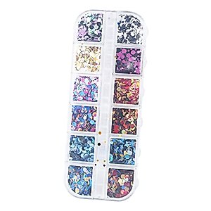 FOMIYES Acrylic Nail Set Bling Decor Kit De Manicura Glitter Flakes Nail Art Sequins Nail Shining Pieces Nail Art Accessory Nail Decoration Nail Flakes Confetti Nail Polish Decorate Flash