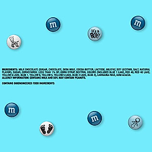 M&M'S Milk Chocolate Pre-Printed Baby Boy Candy, 2lb of Bulk for Baby Shower, Gender Reveal Ideas and New Baby Party Favors