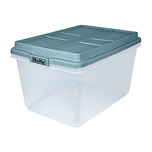 Hefty Hi-Rise 72 Qt. Lift Off Lid Storage Tote, Gray/Clear, 6/Pack (HFT-7163010665666-6)