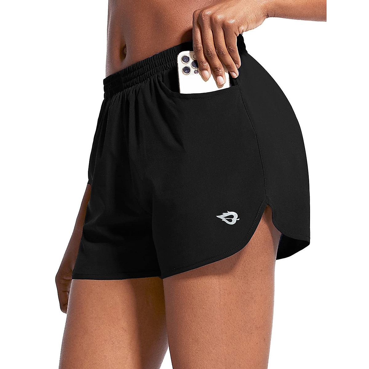 BALEAF Women's 3" Running Athletic Shorts Quick Dry Gym Workout Shorts with Pockets Black Size M