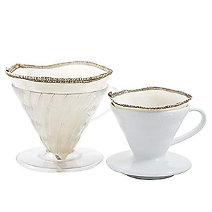 CoffeeSock Reusable Filters Made To Fit Hario v60-02 Style - GOTS Certified Organic Cotton Reusable Coffee Filters,Natural (V60-02)