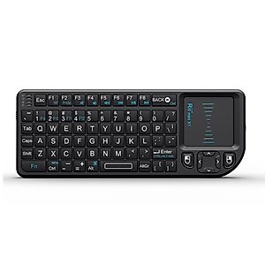 Rii 2.4G Mini Wireless Keyboard with Touchpad Mouse,Lightweight Portable Controller with USB Receiver Remote Control for Windows/ Mac/ Android/ PC/Tablets/ TV/Xbox/ PS3. X1-Black .