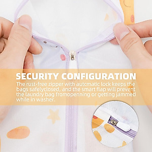 5Pcs Durable Mesh Laundry Bag, Durable Laundry Bags with Premium Zipper (5pcs Sunny)