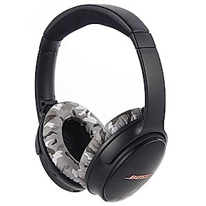 KAHHA Ear Pads,Replacement earpads Compatible with Bose QC25/QC35/QC35II Headphones Ear Cushions with Noise Isolation Memory Foam/ECO Protein Leather(1 Pair,Grey Camo)