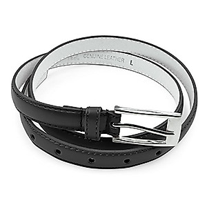 Belle Donne skinny belt women, belts for women, Dress, Belts Womens, Black Belt with Silver Polished Buckle Women's Belts, Black Belts for Women Large