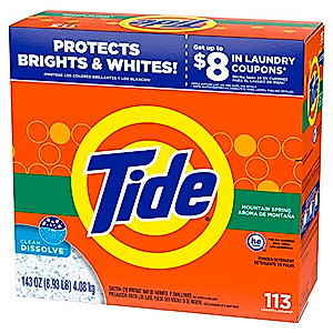 Tide Powder Laundry Detergent, Mountain Spring, 143 oz (Packaging May Vary)