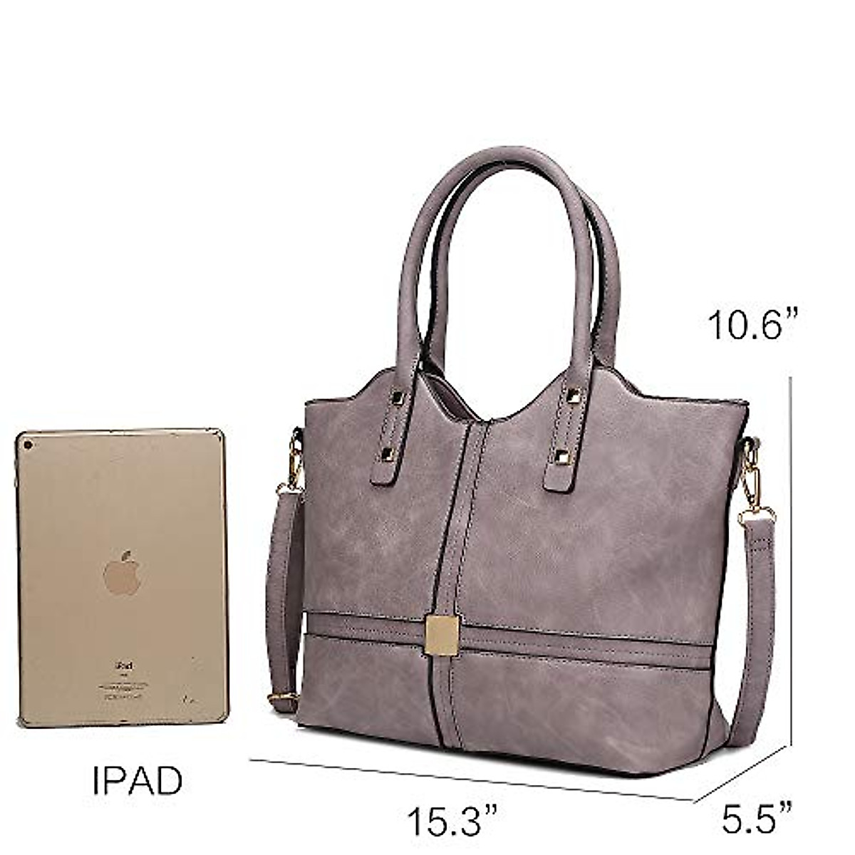 Mia K Collection Crossbody Bags for Women Purses and Handbags, Shoulder Strap, PU Leather Top-Handle Satchel Tote Cognac