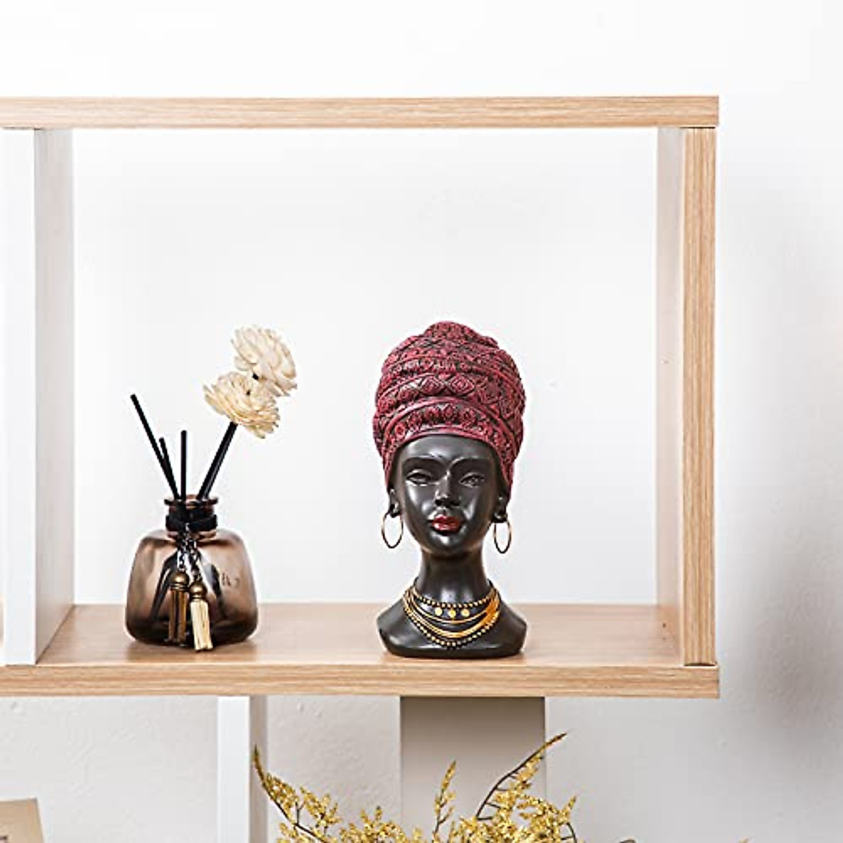 African Statue and Sculptures for Home Decorations, for Home Decor,African Figurines, for Living Room Women Statue Shelf Decor Accent