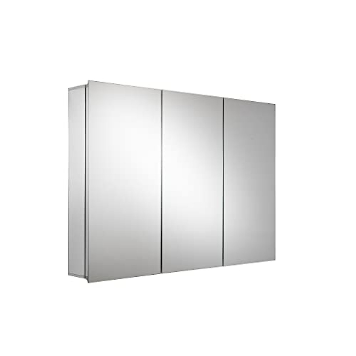 Croydex Brantley Tri-View Recessed or Surface Mount, Hang 'n' Lock Easy Installation Medicine Cabinet, 36W x 26H, Aluminum