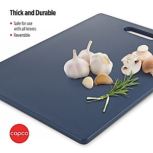 Copco Large Plastic Cutting Board, 11x14-Inch, Steel Blue
