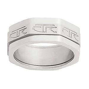 J110 Size 9.5 Choose the Right Ring Edge Spinner Stainless Steel Ring Mormon One Moment In Time LDS CTR