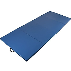 Polar Aurora 4'x10'x2 Thick Folding Gymnastics Exercise Mat Aerobics Stretching Yoga Mats (Blue)