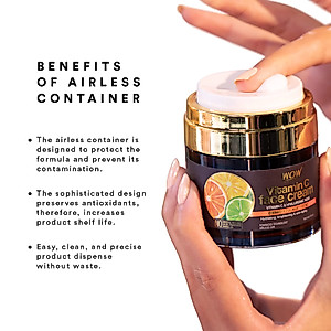 WOW Skin Science Vitamin C Moisturizer Face Cream - Anti Aging Face Moisturizer for Men & Women - Oil Free, Dry Skin Face Lotion - Facial Skin Care Products For All Skin Types (1.69 oz)