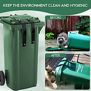 2PCS Trash Can Lid Lock - Universal Trash Can Locks for Animals, Non-elastic Bear Proof Trash Can Strap,Outdoor Trash Can Lock for Raccoons, Squirrels, Bears, Garbage Can Lock Belt Stop from Rummaging