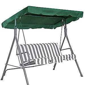 BenefitUSA Canopy Only Outdoor Patio Swing Canopy Replacement Porch Top Cover for Seat Furniture (73"x52", Green)