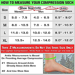 TechWare Pro Plantar Fasciitis Socks - Ankle Compression Socks Men & Women. Arch, Ankle & Foot Support Socks. (Gray Med)