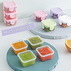 LELE LIFE 6Pcs Mini Food Storage Containers, Leakproof Lids, Condiment Sauce Containers, Mini Freezer Storage Containers Airtight Containers, Dishwasher Freezer and Microwave Safe, 2oz