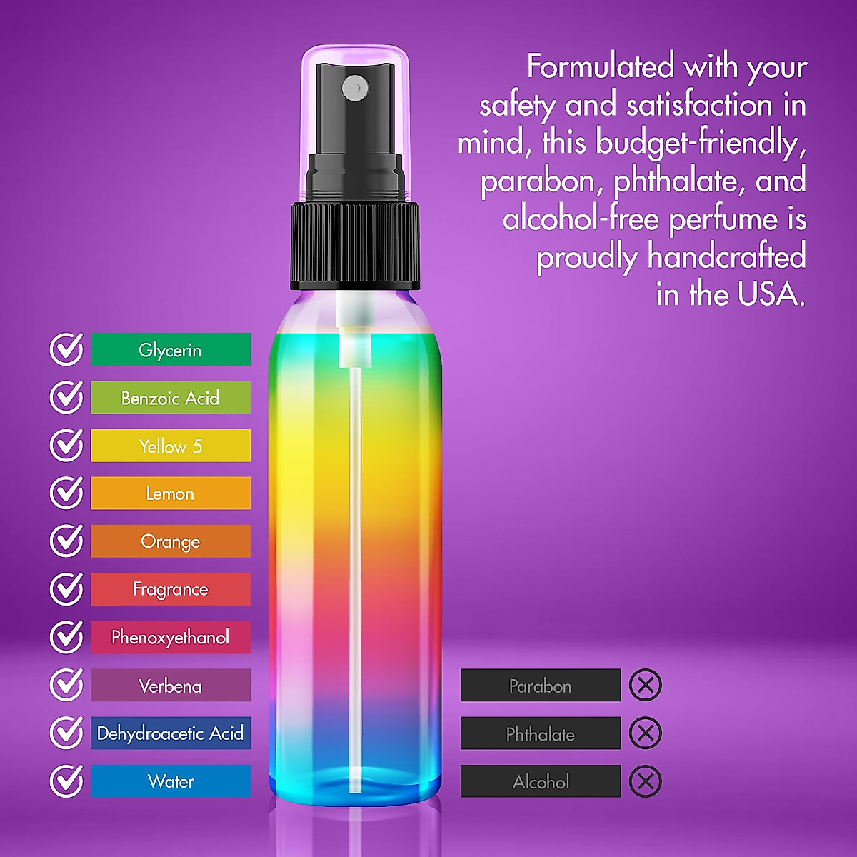 Eclectic Lady Body Spray for Women, 8 Oz Lemon Verbena Body Mist with Long-Lasting Fragrance, Fresh, Wonderful Scent for Spring & Summer, Floral & Fruity Perfume for Women with Orange, Daily Use