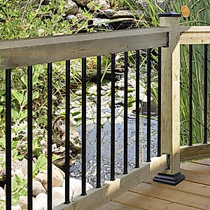 Nuvo Iron Pyramid Post Cap, 6" x 6",Black