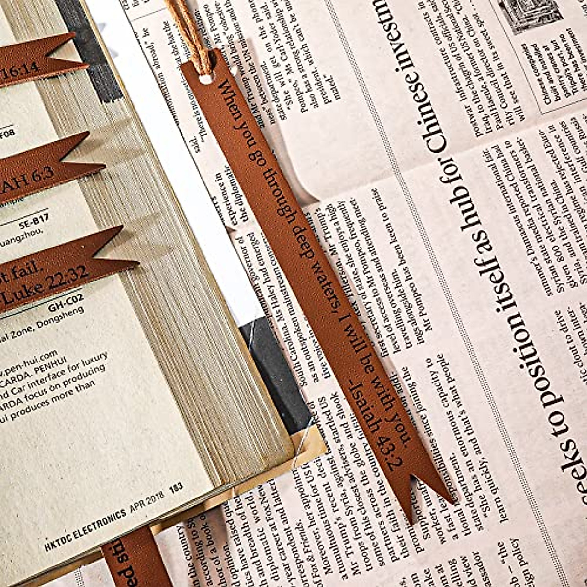 Prasacco 12 Pcs Leather Bible Bookmarks Christian Bookmarks Religious Bookmarks Inspirational Bible Verse Bookmarks for Men Women Church Gifts