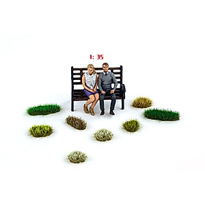 78 Pcs Static Grass Tuft Model Bushy Tufts Lowland Shrubs Tuft Terrain Model Kit for DIY Model Railway Train Landscape Fairy Garden Diorama Scenery (Set B)