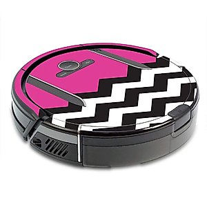 MightySkins Skin Compatible with Shark Ion Robot R85 Vacuum Minimum Coverage - Hot Pink Chevron | Protective, Durable, and Unique Vinyl Decal wrap Cover | Easy to Apply, Remove | Made in The USA