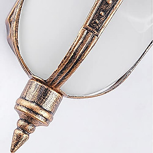 TONPOP European Retro Outdoor Sconce Wall Lamp Bronzed Aluminum Bracket White Glass Lampshade Waterproof Wall Lights LED Base Wall Lighting for Garden Courtyard Villa Square