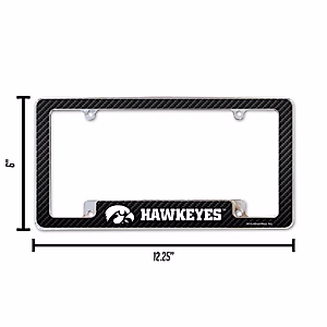 Rico AFC250101BCF Iowa University - Carbon Fiber Design - All Over Chrome Frame,Multi,12" x 6"