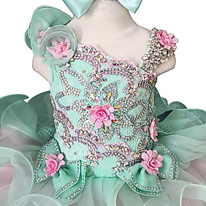 Jenniferwu G003AS Infant Toddler Baby Newborn Little Girl's Pageant Party Birthday Dress Blue SIZE12-18M