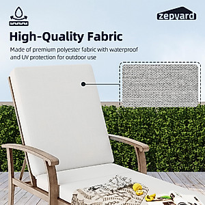 ZEPYARD Aluminum Patio Chaise Lounge Set of 2, Armrest Lounge Chair with Adjustable Backrest for Outside, All Weather Aluminum Lounge Chair for Deck Beach Poolside-Greige Cushion