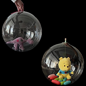 Wide Neck Clear Balloons for Stuffing, 25Pack 24inch Large Pre Stretched Wide Opening Bubble BoBo Balloons Balloons for Party Decor