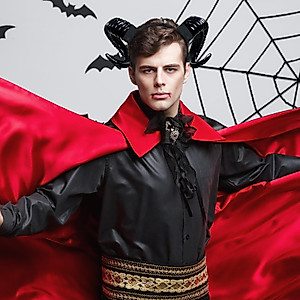 Orgoue Devil Horns Headband, Black Horns Headband Demon Horns Ram Horns Headband for Women Men for Halloween Costume Cosplay