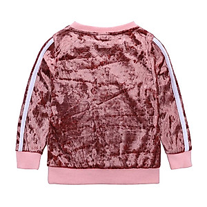 MYGBCPJS 2Pcs Fashion Toddler Baby Girl Velvet Sweatshirt Tops Pant Set Tracksuit