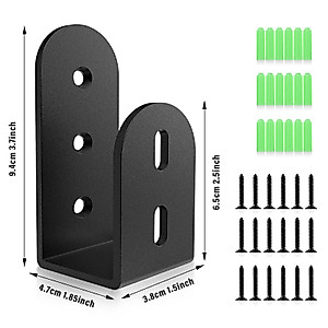 Riuog U bracket, door security bar, Heavy Duty Door Security Brackets for 2 x 4 Lumber (with Screws),Open Bar Holder Steel U Bracket Door Barricade fit for Indoor,Outdoor Door Security (6 Pack)
