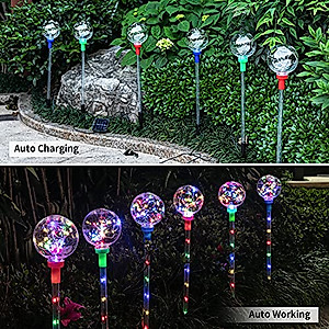 Anycosy Garden Globe Lights Solar Powered,Solar Pathway Lights Outdoor Garden,Waterproof Solar Powered Pathway Lights 3 Pack