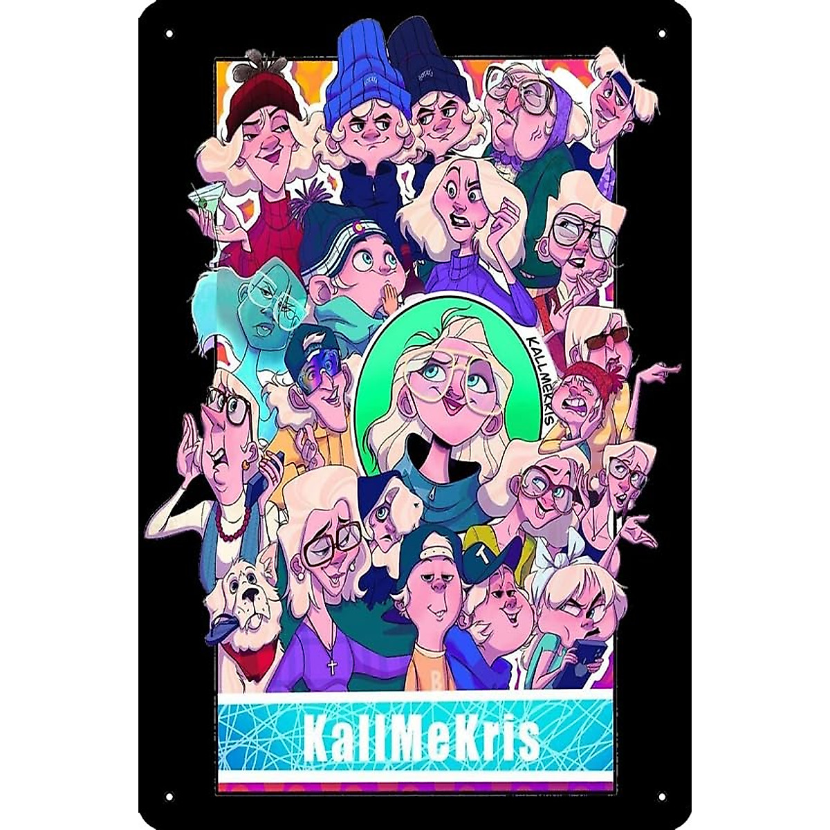 Oedrtqi *TRENDING* Cool Kallmekris Youtuber Tiktoker Merch Design Poster Funny Metal Tin Sign for Home Kitchen Bar Room Garage Decor 8" x 12"