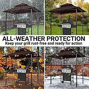Grill Gazebo Canopy Replacement for L-GZ238PST-11, Grill Canopy for Outdoor Grill Canopy Feplacement Cover, Grill Tent Canopy, BBQ Grill Gazebo Canopy Replacement Cover for Grill Gazebo, BBQ Canopy