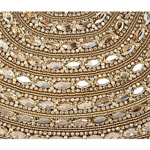 Aheli Clutch Purses Handmade Handbags Gift for Women Wedding Evening Party Bridal Clutch, Champagne Gold Color