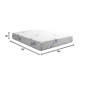 Tulo by Mattress Firm | 10 INCH Memory Foam Lavender Mattress | Pain-REDUCING Pressure Relief | Full Size