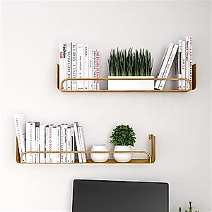 Aspire Home Accents 7326 Syler Modern Wall Shelf44; Brown - Set of 2