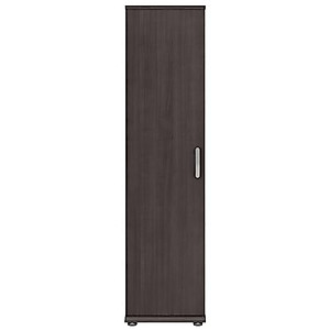Bush Business Furniture Universal Narrow Clothing Storage Cabinet with Door and Shelves, Storm Gray