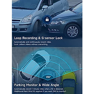 Dash Cam, FHD 1080P WiFi Dash Camera for Cars with 32GB SD Card, 2.45 inch IPS Screen, 2 Mounting Ways, Night Vision, WDR, Accident Lock, Loop Recording, Parking Monitor