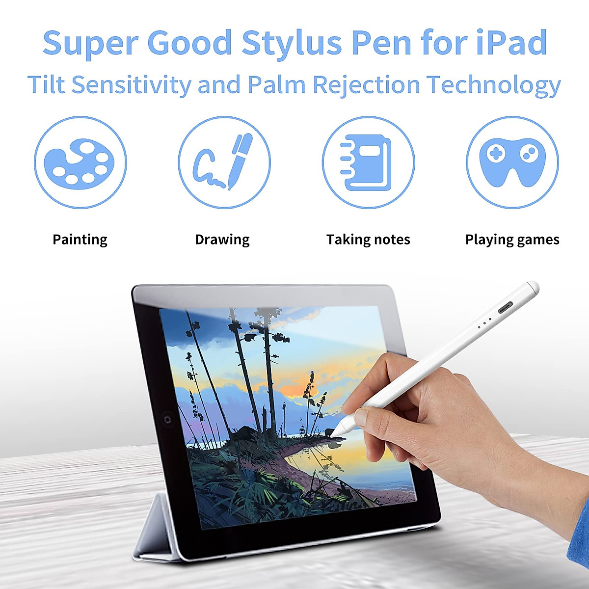 Stylus Pen for Apple ipad Pencil: ipad Pencil for ipad 10th 9th 8th 7th 6th Generation ipad Pro 11 iPad 12.9 inch iPad Mini 6th 5th iPad Air 5th 4th 3rd with Palm Rejection & Tilt Sensitive ipad Pen