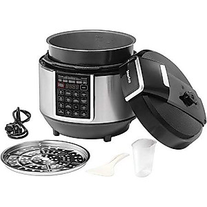 Starfrit 024600-002-0000 8-Liter Electric Pressure Cooker, Black/Silver, 11.7" x 12" x 12"