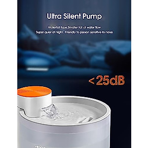 WOPET Cat Water Fountain W500, 118oz/1GAL Ultra Silent True Filtering Dog Water Fountain with Smart Pump LED Light and 6 Layers Filtration, Safe BPA-Free Pet Water Dispense for Multi-Cats (White)