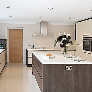 4" LED IC Rated Flush Round Trim Recessed Lighting Kit, Brushed Nickel, Frosted Glass, Easy Install Push-N-Click Clips, LED Bulb Included, 3.88" Hole Size,90972