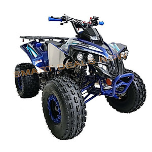 Upgraded 125cc ATV Quad Youth Utility Style ATV 125cc Fully Automatic w Reverse Double LED Headlights Gas ATV 4 Wheeler ATVs Quads Big 19"/ 18" Tires
