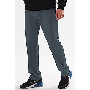 AIRIKE Mens Sweat Pants, with Pockets Outdoor Lightweight Breathable Quick Dry Athletic Jogging Hiking Pants with Elastic Waist Navy